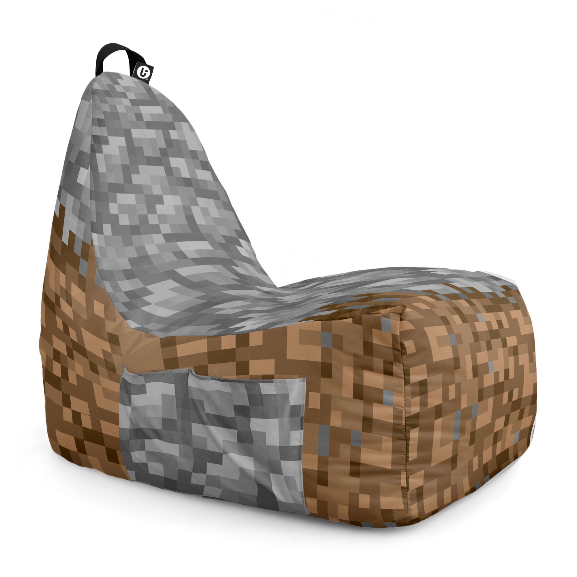 Fotoliu Puf Bean Bag tip Chill, Minecraft Piatra Pamant - Updeco